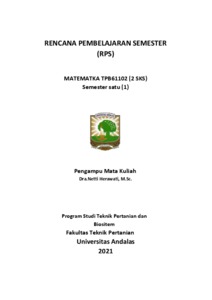 RPS Matematika Program Studi Teknologi Pertanian dan Biosistem (TPB) Fateta Unand - Document ...